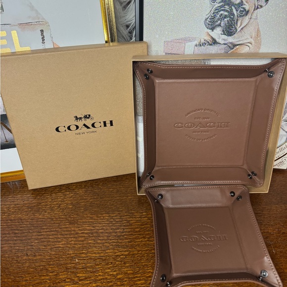 Coach | Accessories | Coach Tan Leather Valet Set Boxed | Poshmark